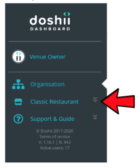 Manage menus with Doshii Dashboard